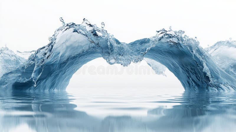 Surreal Bridge Formed by Flowing Water Waves in Double Exposure for ...
