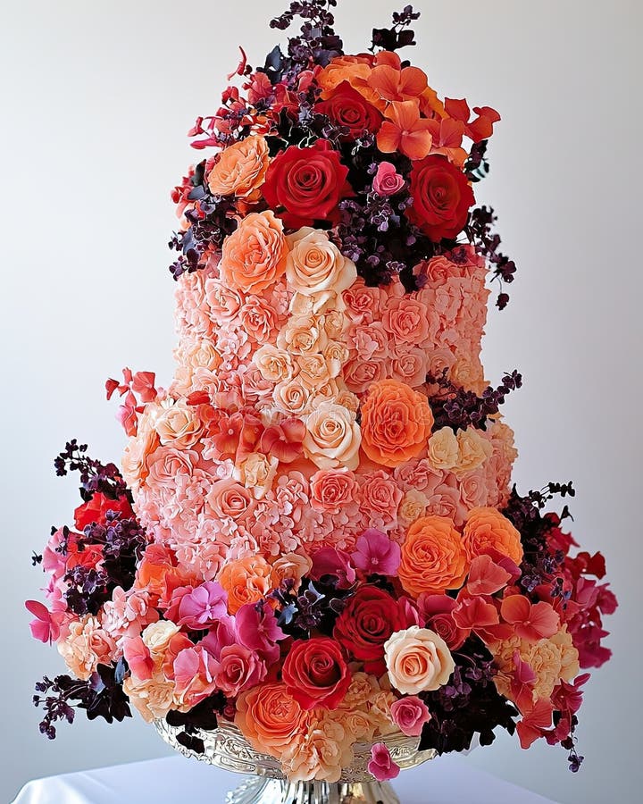 Surreal Cake Bouquet Creation Blends Colors and Blooms for a Magical ...