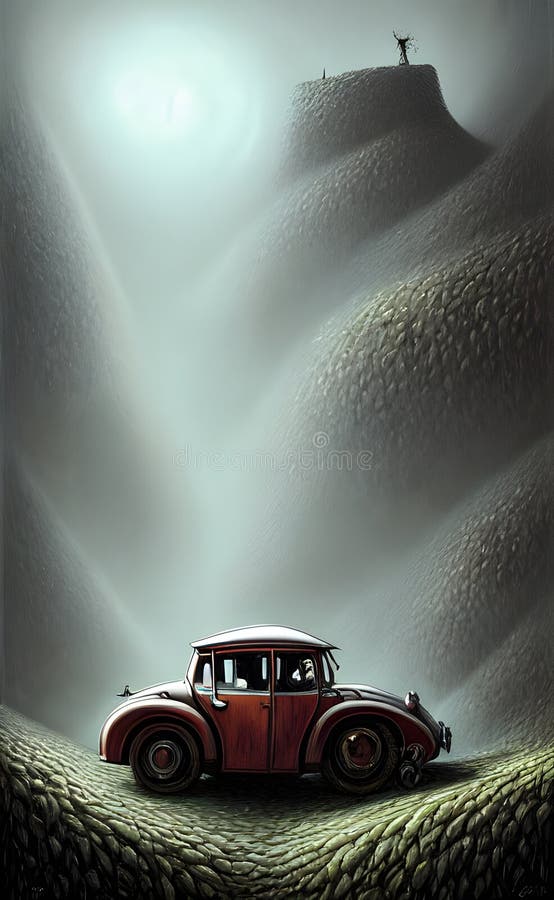 Surreal Car Illustration. stock photo. Image of idea - 294656538