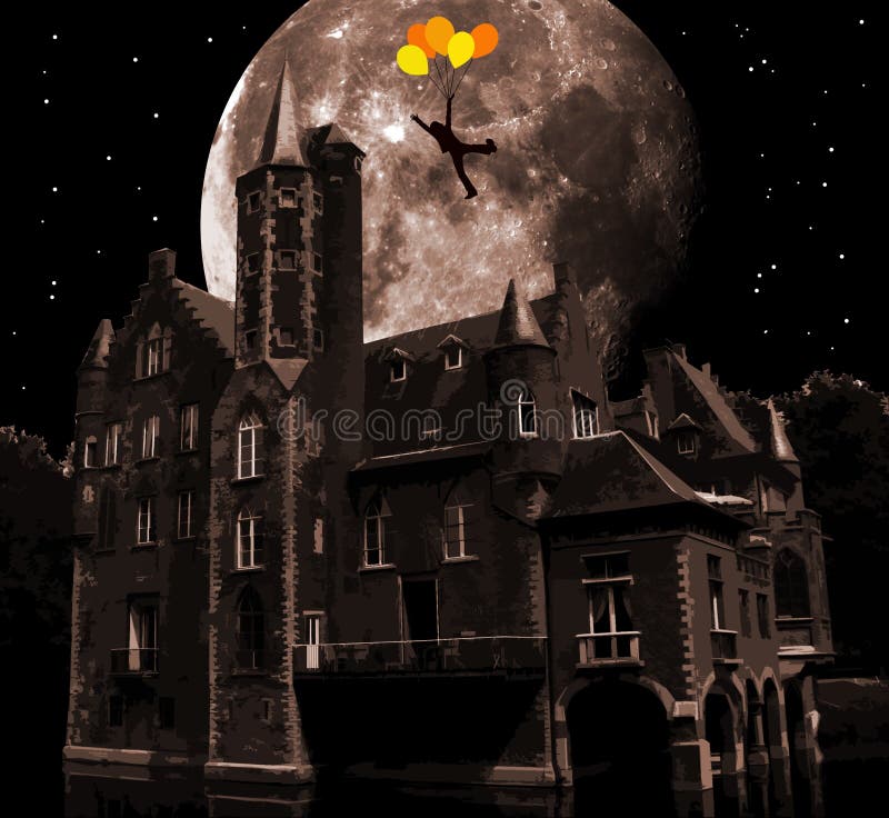 Dreamy Yellow Moonlit Voyage Stock Illustrations – 3 Dreamy Yellow ...