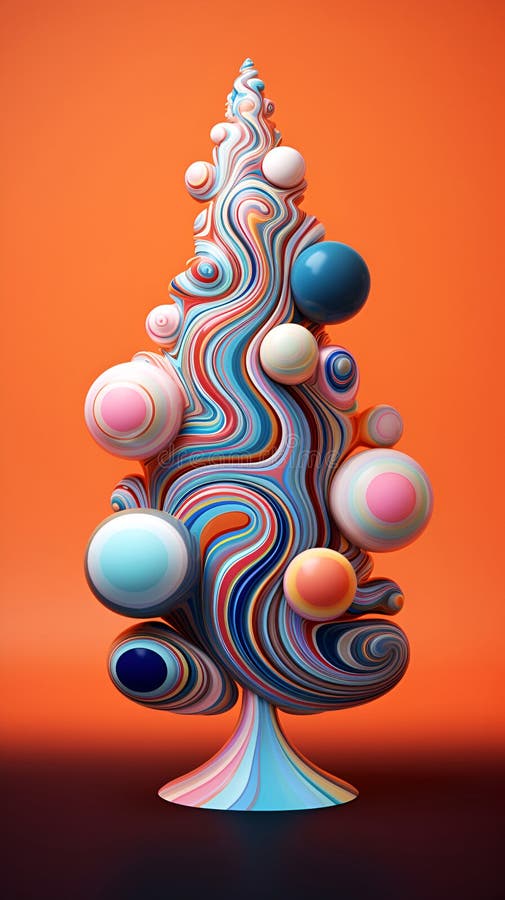 Surreal Christmas Tree Design Using Acidic Colors, Psychedelic Culture ...