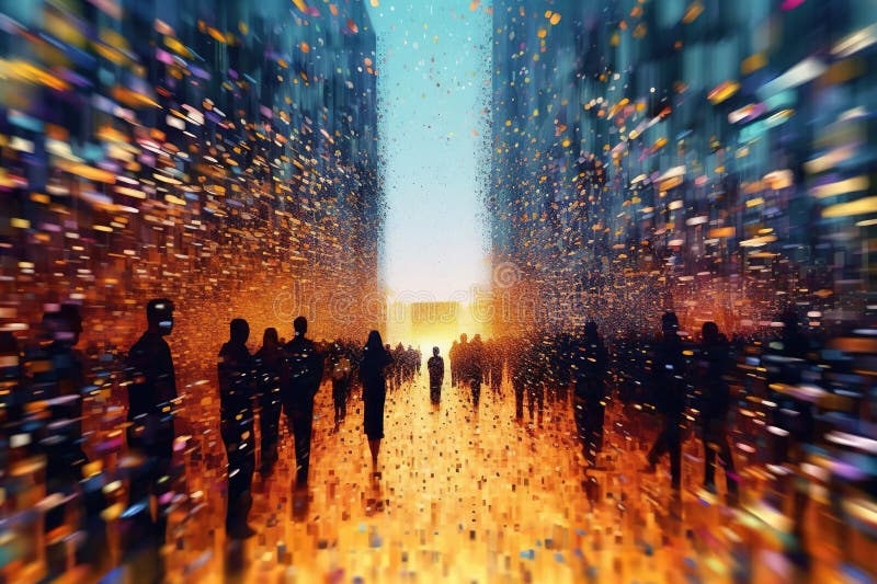 Surreal Cinematic Motion Blur Shot. Technology, AI Intelligence Stock ...