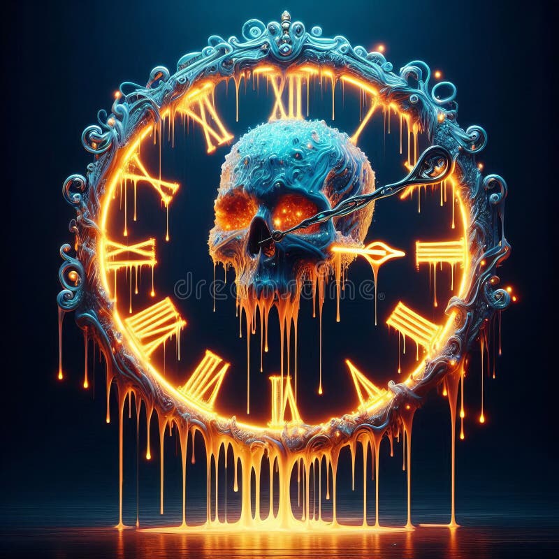 Surreal Clock with Exposed Gears, White Background with Gray Pattern ...