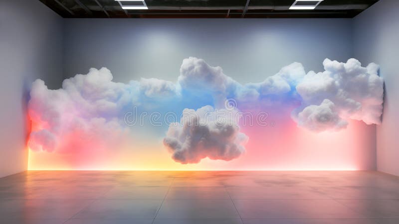 Surreal Cloud Art Installation in Modern Gallery Setting for Innovative ...