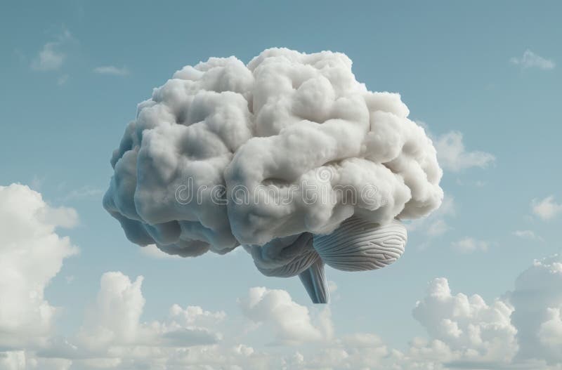 Cloud Brain Logo Design Vector Icon. Digital Brain Logo. Stock Vector ...