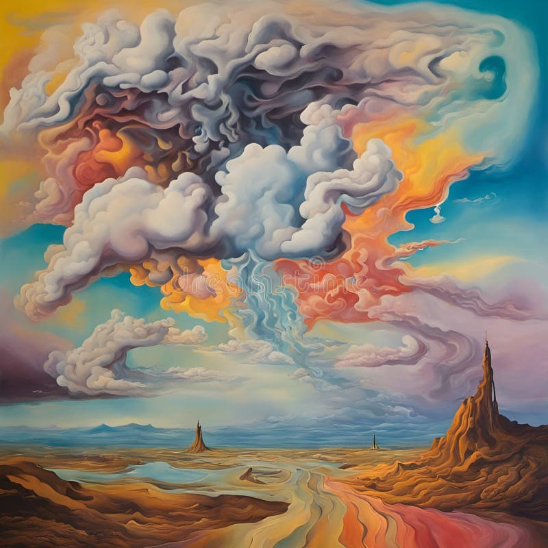 Surreal cloud formation stock illustration. Illustration of fantasy ...