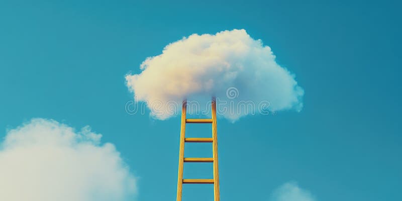 Surreal Cloud Ladder stock photo. Image of dreamy, creativity - 363712504