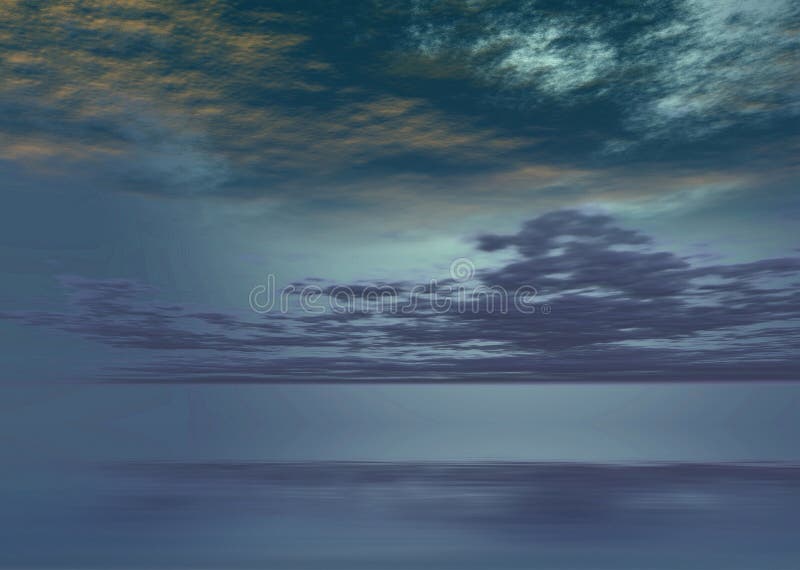 Surreal clouds in sky stock illustration. Illustration of cloud - 264294478
