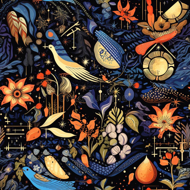 Surreal Collage Seamless Pattern from Vibrant Abstract Elements. a ...