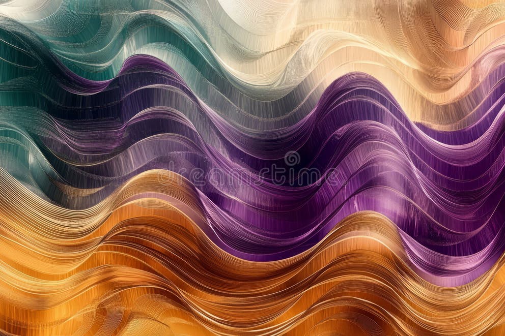 A Surreal, Colorful Abstract Background Featuring Overlapping, Transparent Waveforms. the Stock ...