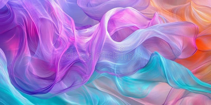 A Surreal, Colorful Abstract Background with Layered, Translucent Waves ...
