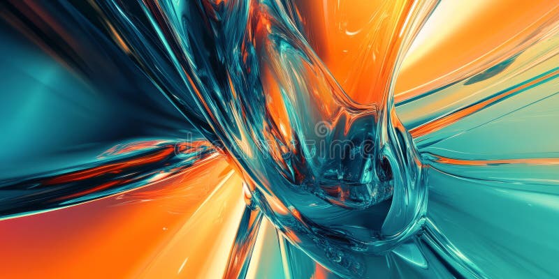 A Surreal, Colorful Abstract Background with Warped, Glass-like Reflections. the Distorted ...