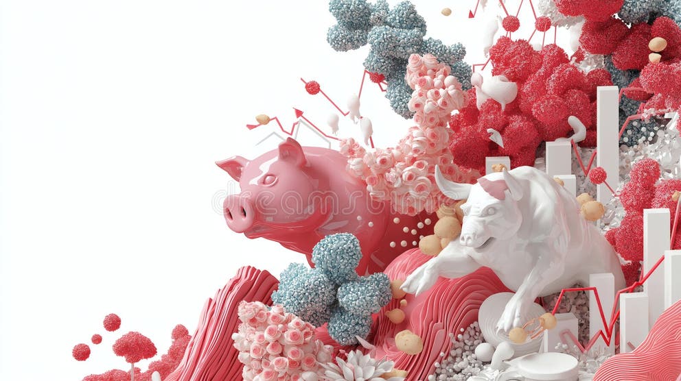 Bull and Bear Market Fantasy Stock Illustration - Illustration of ...