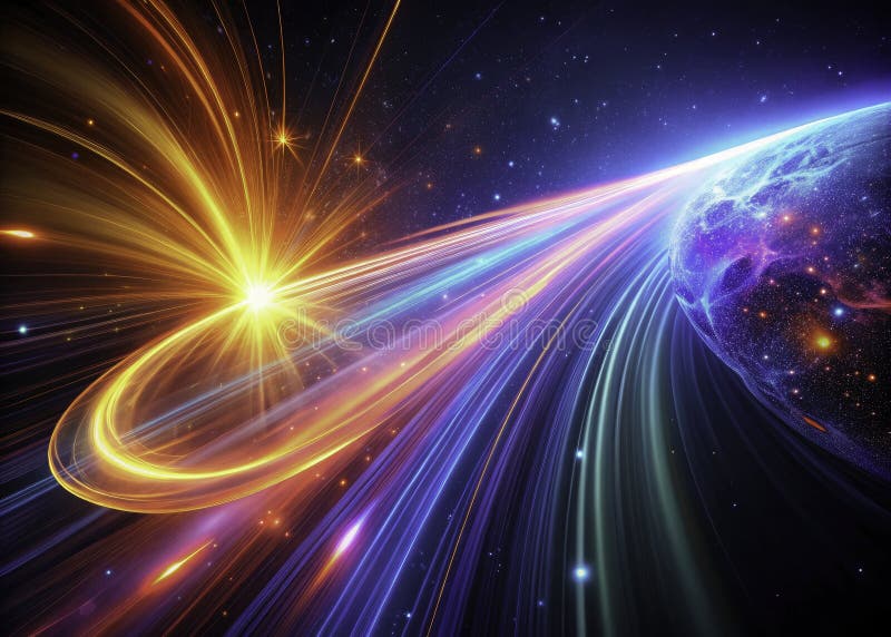 A Surreal Comet Vortex a Glowing Psychedelic Dance of Neon Light ...