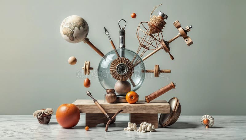 3d surreal objects stock illustration. Illustration of tubular - 3834889