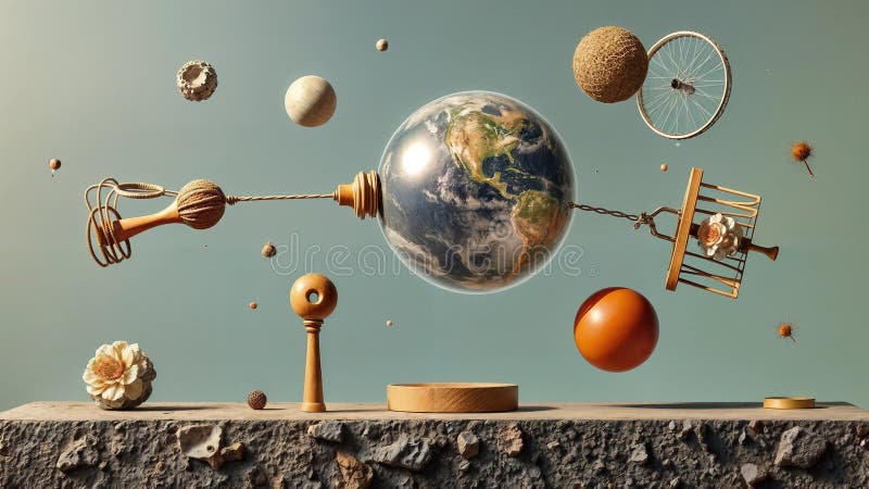 3d surreal objects stock illustration. Illustration of tubular - 3834889