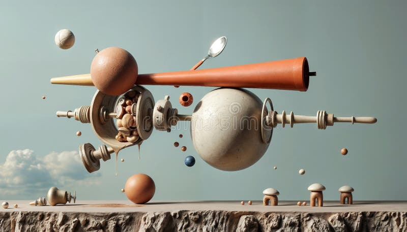 3d surreal objects stock illustration. Illustration of tubular - 3834889