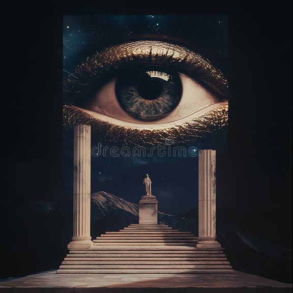 A Surreal Composition Featuring a Massive Eye Dominating the Upper Half ...
