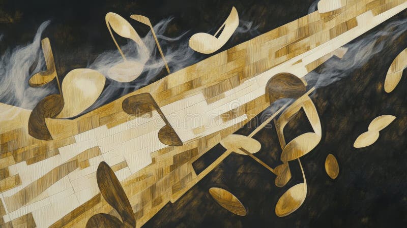 Surreal Composition of Notes Amidst Ethereal Backdrop Stock ...