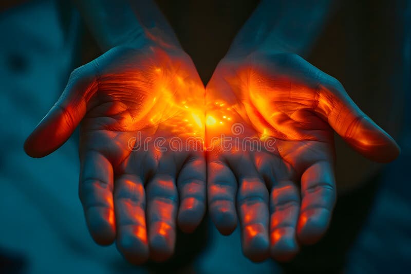 Glowing Hands with Inner Light Energy Stock Image - Image of body, idea ...