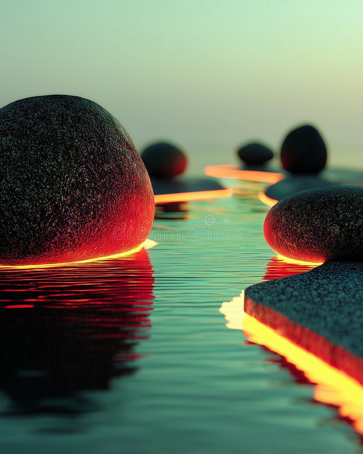 Server Racks with Moss and Flowers Growing from Ports Symbolizing ...