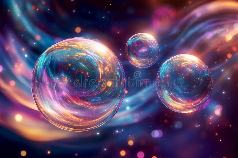 A Surreal Cosmic Bubble Background Featuring Galaxy Colors, Nebula ...