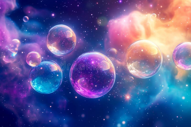 A Surreal Cosmic Bubble Background Featuring Galaxy Colors, Nebula ...