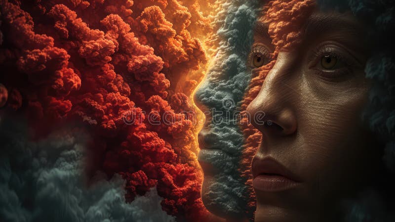 Surreal Cosmic Dreamscape with Human Face Stock Image - Image of ...