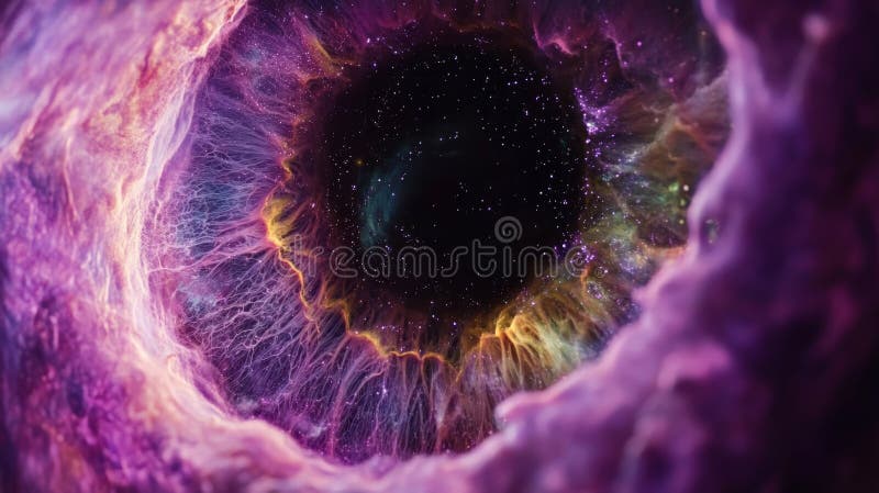 Surreal Cosmic Eye with Swirling Nebula and Starry Background Stock ...