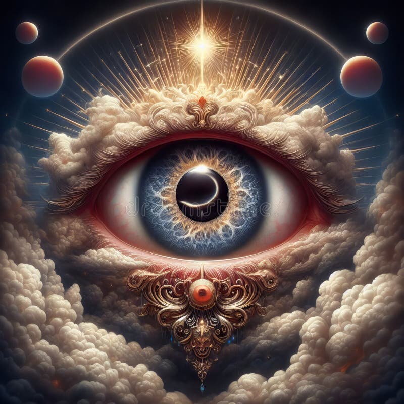 Surreal Cosmic Eye Universe Stock Image - Image of mystical, cloudscape ...
