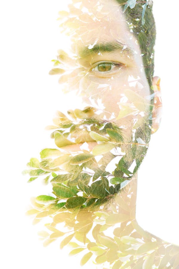 Surreal Creative Double Exposure Portrait Stock Photo - Image of ...