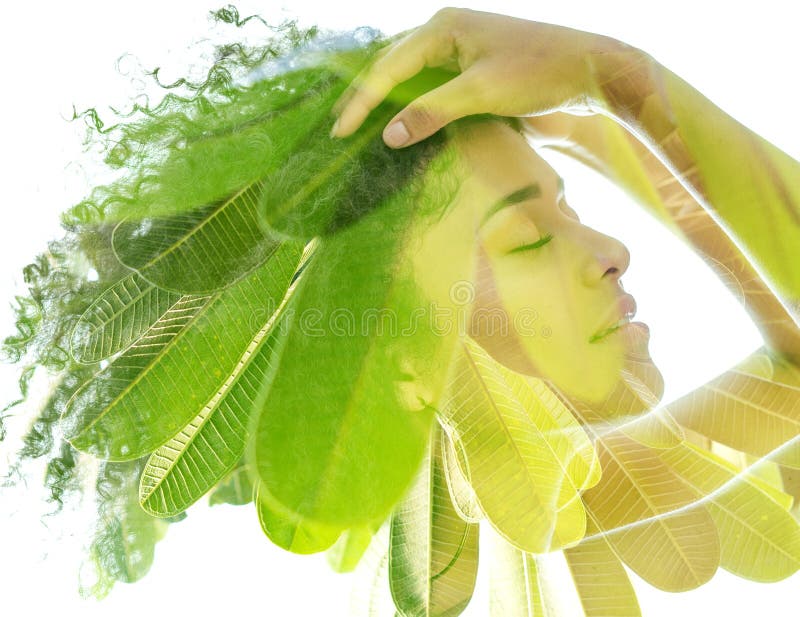 Surreal Creative Double Exposure Portrait Stock Photo - Image of ...