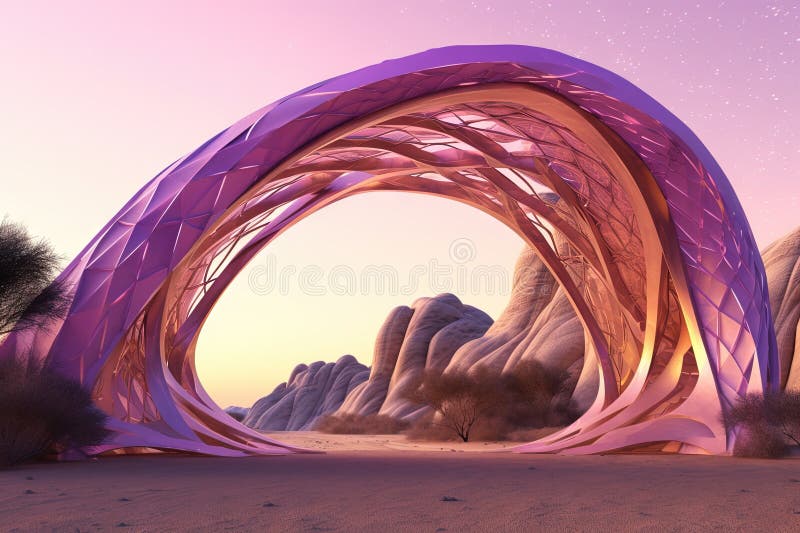 Surreal Crystal Gate or Arc. Fictional Architecture or Sci-fi Object in ...
