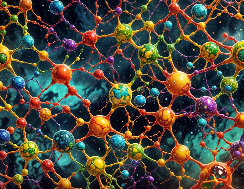 Surreal 3D Abstract Representation - Microscopic Molecular Wonder of ...