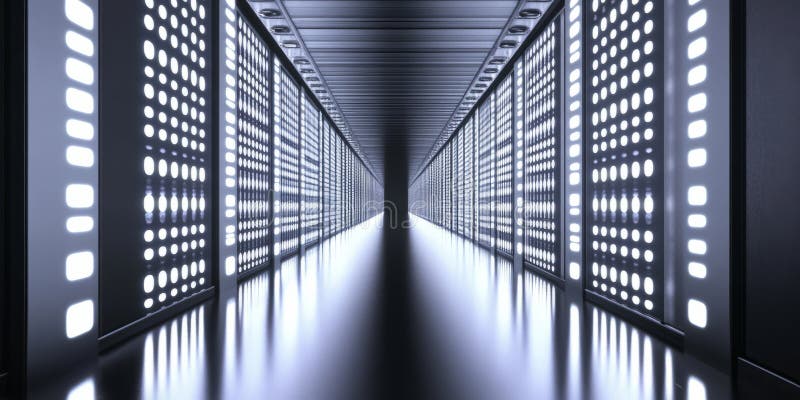 A Surreal 3D Background Depicting an Endless Corridor Lined with ...