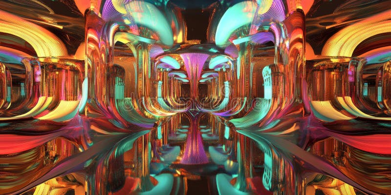 A Surreal 3D Background Displaying an Infinite Mirror Maze Reflecting ...
