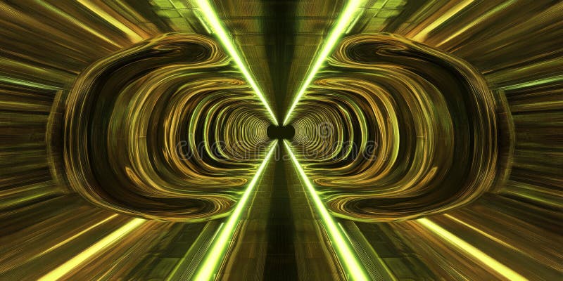 A Surreal 3D Background of an Endless Mirrored Corridor, Reflecting ...