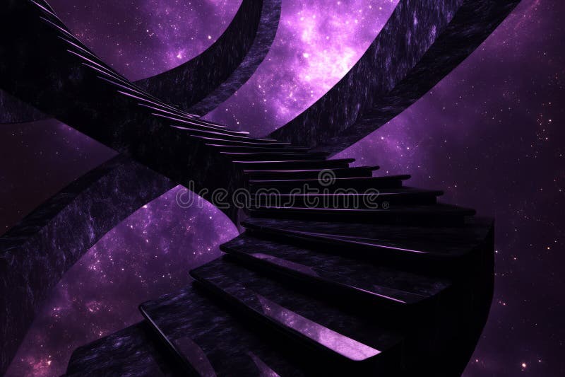 A Surreal 3D Background of an Endless Spiral Staircase that Twists into ...