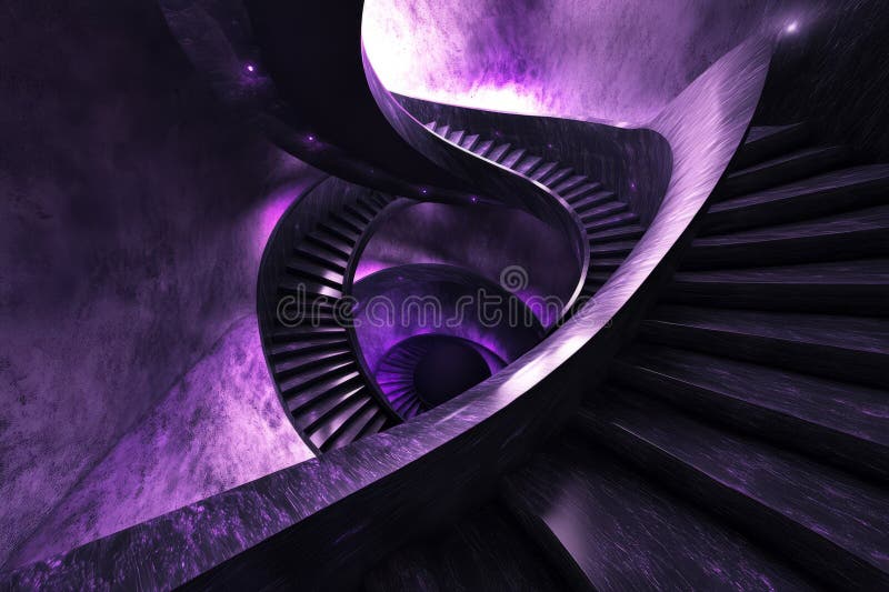 A Surreal 3D Background of an Endless Spiral Staircase that Twists into ...
