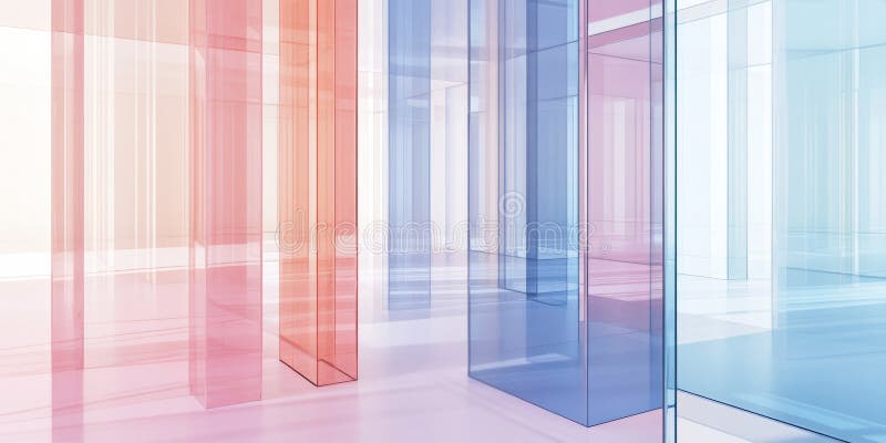 A Surreal 3D Background Featuring an Endless Corridor of Floating Glass ...