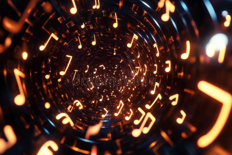 A Surreal 3D Background Featuring an Infinite Spiral of Glowing ...