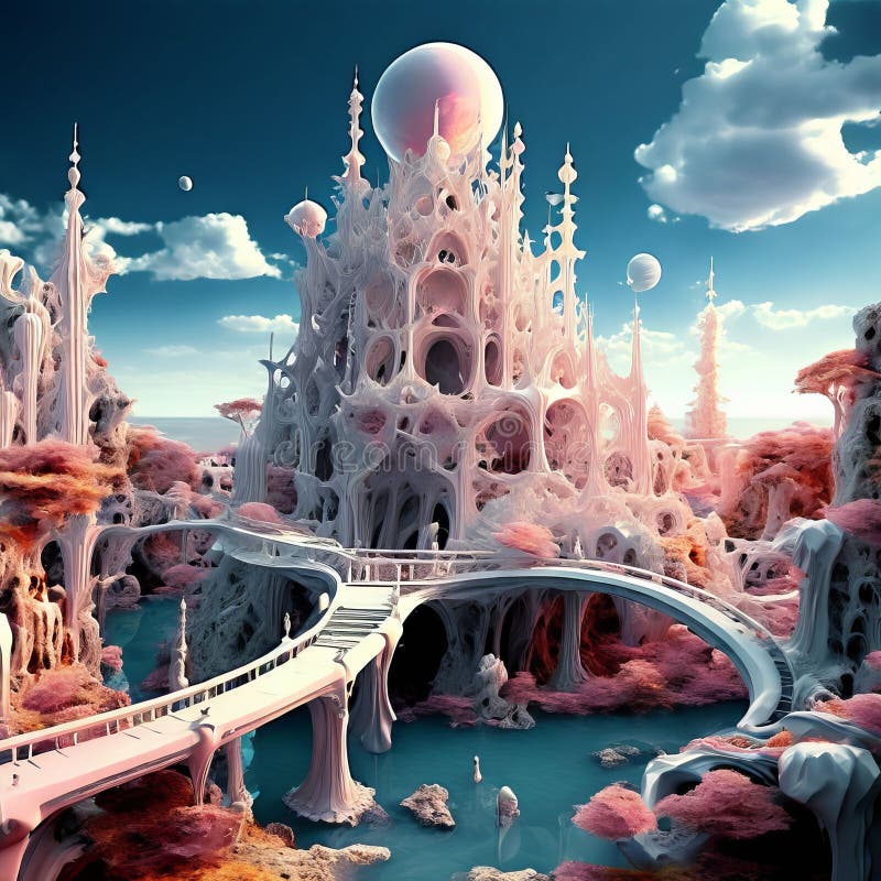 Surreal D Dreamworld a Fantastical Realm Wth Impossible Structu Stock ...