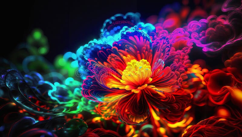 3D Surreal Illustration. Mysterious Psychedelic Relaxation Pattern ...