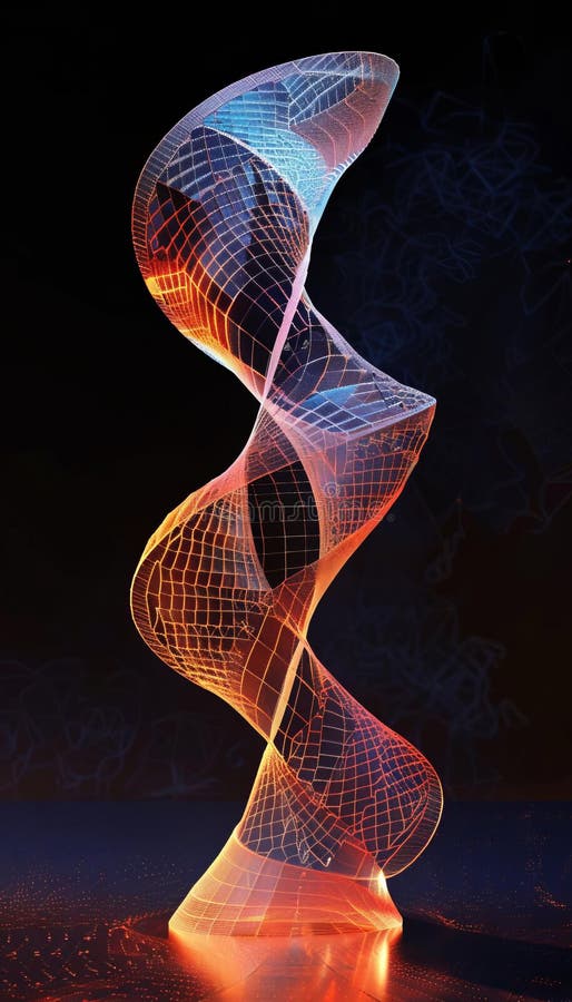 1 Surreal 3D Render Abstract Geometric Shape Mesh Pattern Object Stock ...