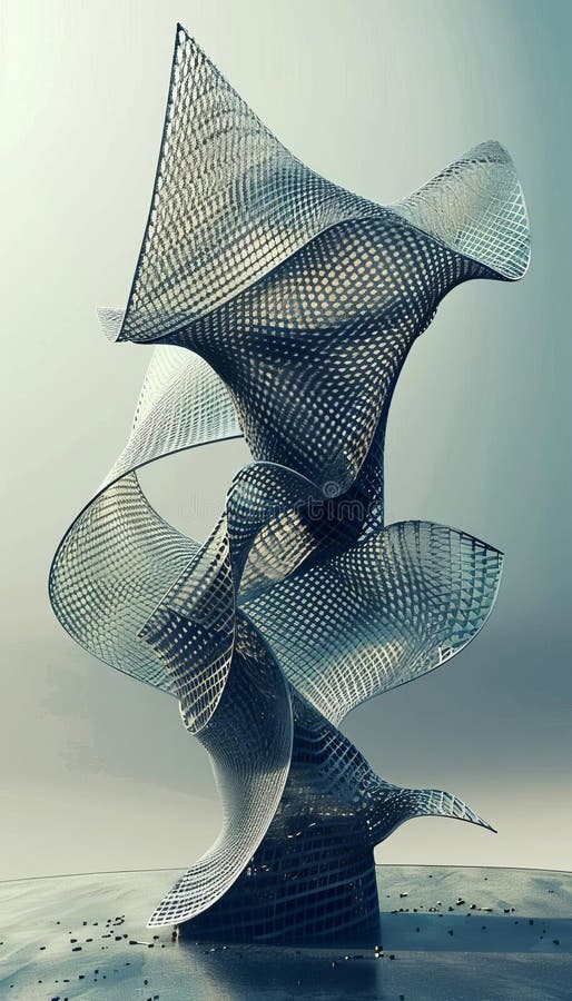 1 Surreal 3D Render Abstract Geometric Shape Mesh Pattern Object Stock ...