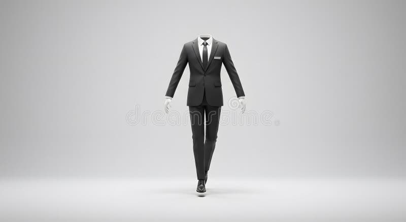 A Headless Businessman Walks Forward in a Minimalist Setting: a Surreal ...
