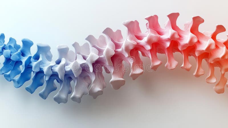 Organic 3D Spine with Textured Gradient Effect Stock Illustration ...