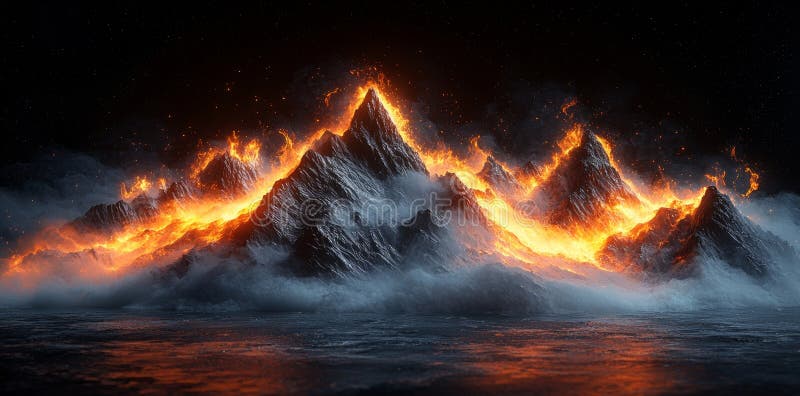 In a Surreal 3D Scene, a Wave Flows in Minimalist Fashion Stock Image ...