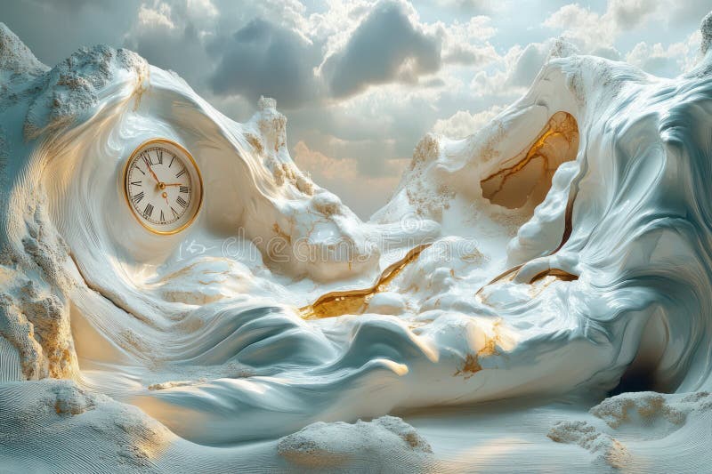 Surreal Dali-Inspired Artwork with Melting Clocks and Warped Objects ...