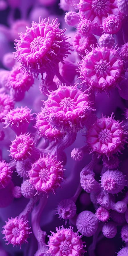 Surreal Micro World Cellular Structures in Layers of Purple and Pink ...